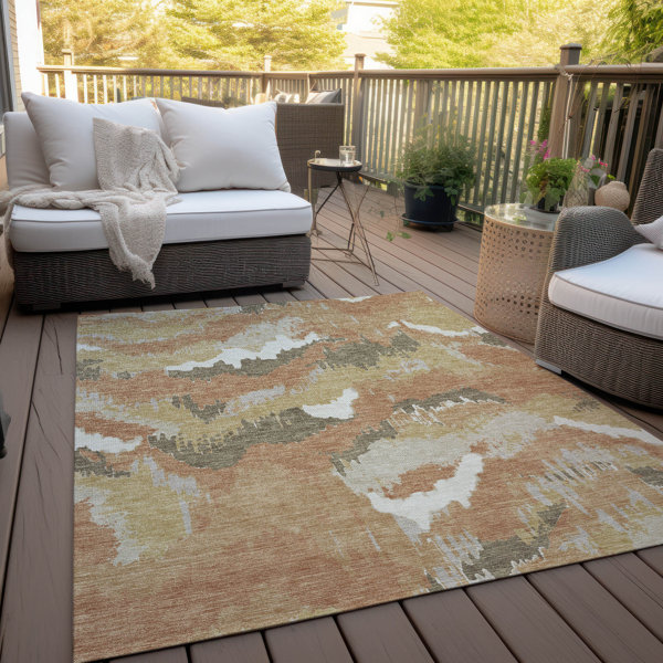 Langley Street Malek Washable Abstract Indoor / Outdoor Rug | Wayfair